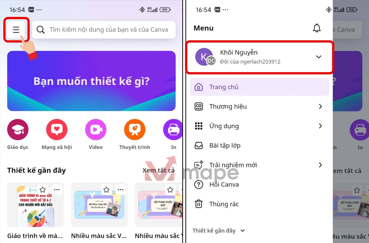 Cách chuyển đổi ngôn ngữ trên Canva cực đơn giản - Mape Academy