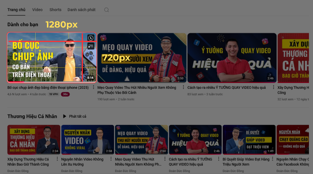 Kích thước ảnh bìa, thumbnail Youtube 2025 - Mape Academy